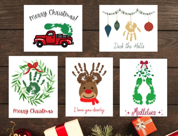 Printable Handprint/and Footprint Art Christmas Bundle - Etsy
