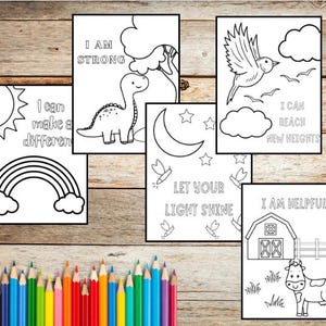 Positive Affirmations Coloring Pages for Kids - Etsy