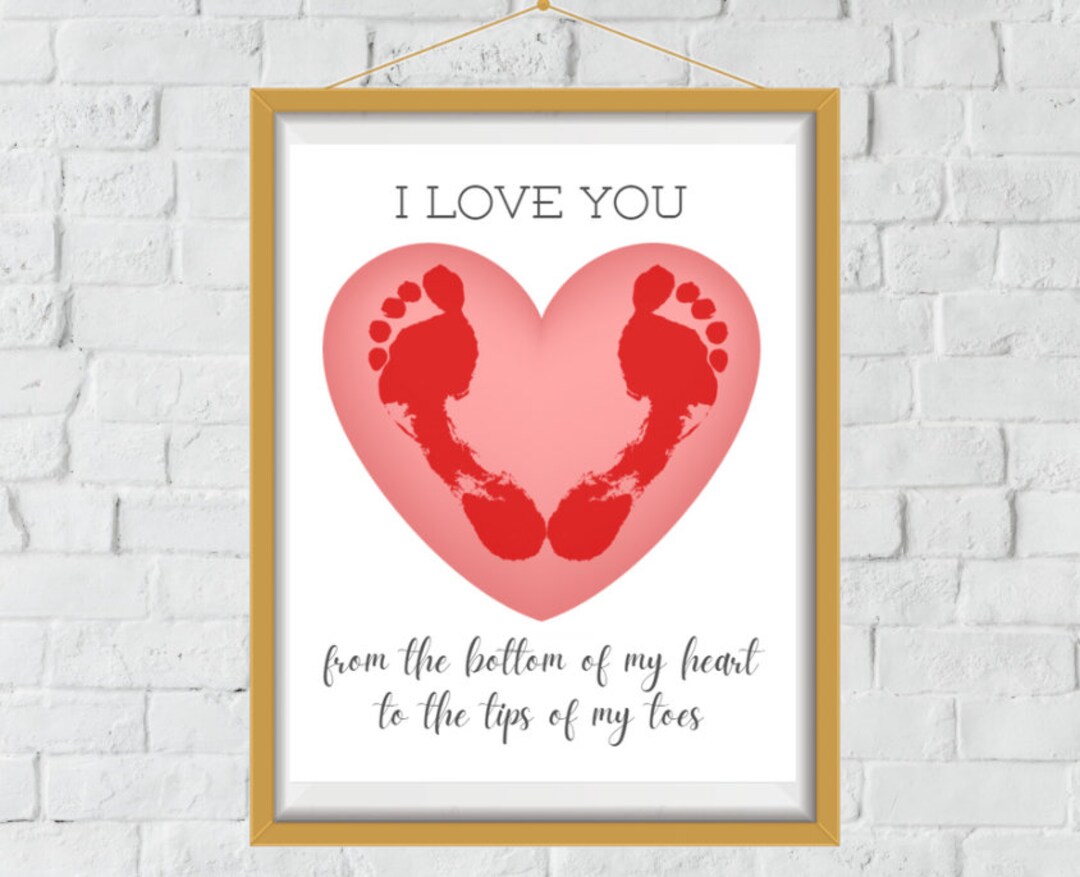 Printable Handprint Art | I Love You From the Bottom of My Heart ...