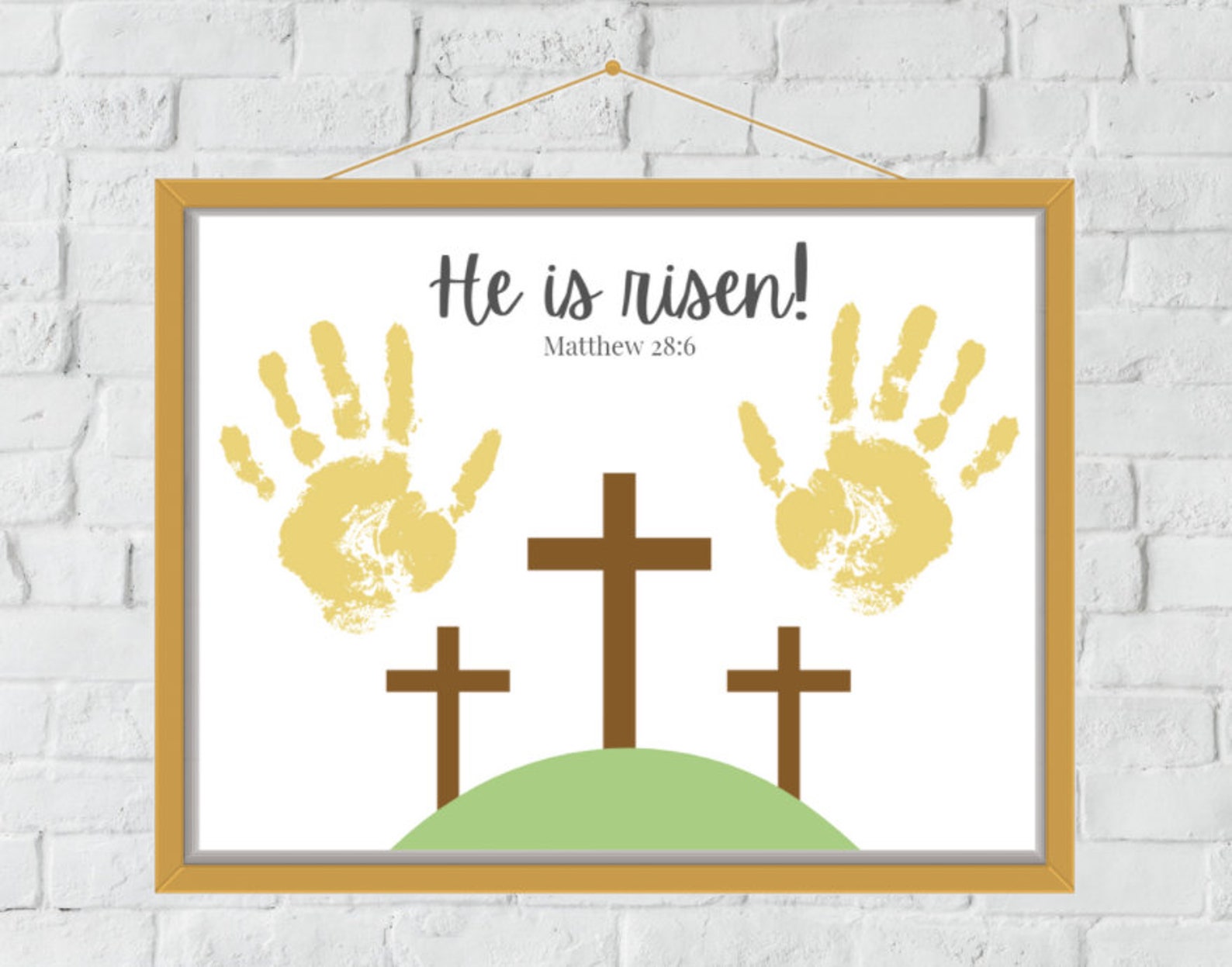 Easter Printable Handprint Art He is Risen Matthew 28:6 Instant Digital ...