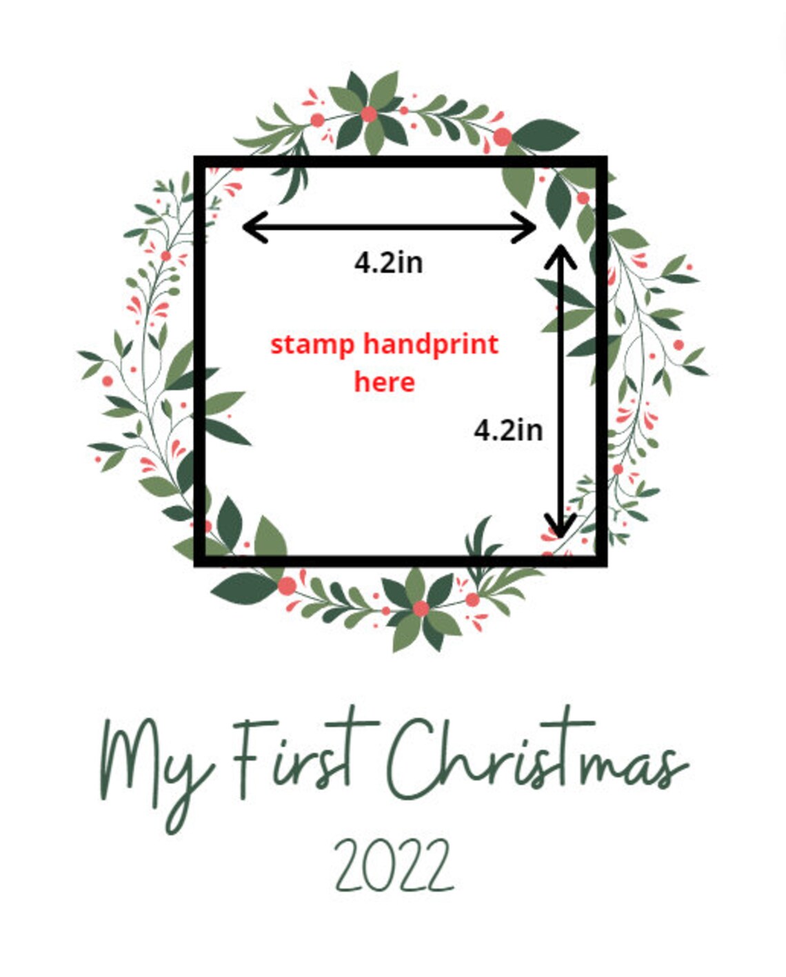 Printable Handprint Art My First Christmas Christmas - Etsy