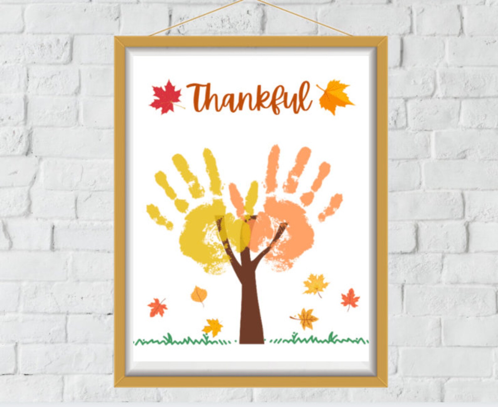 Printable Handprint Art Thankful Instant Digital Download - Etsy