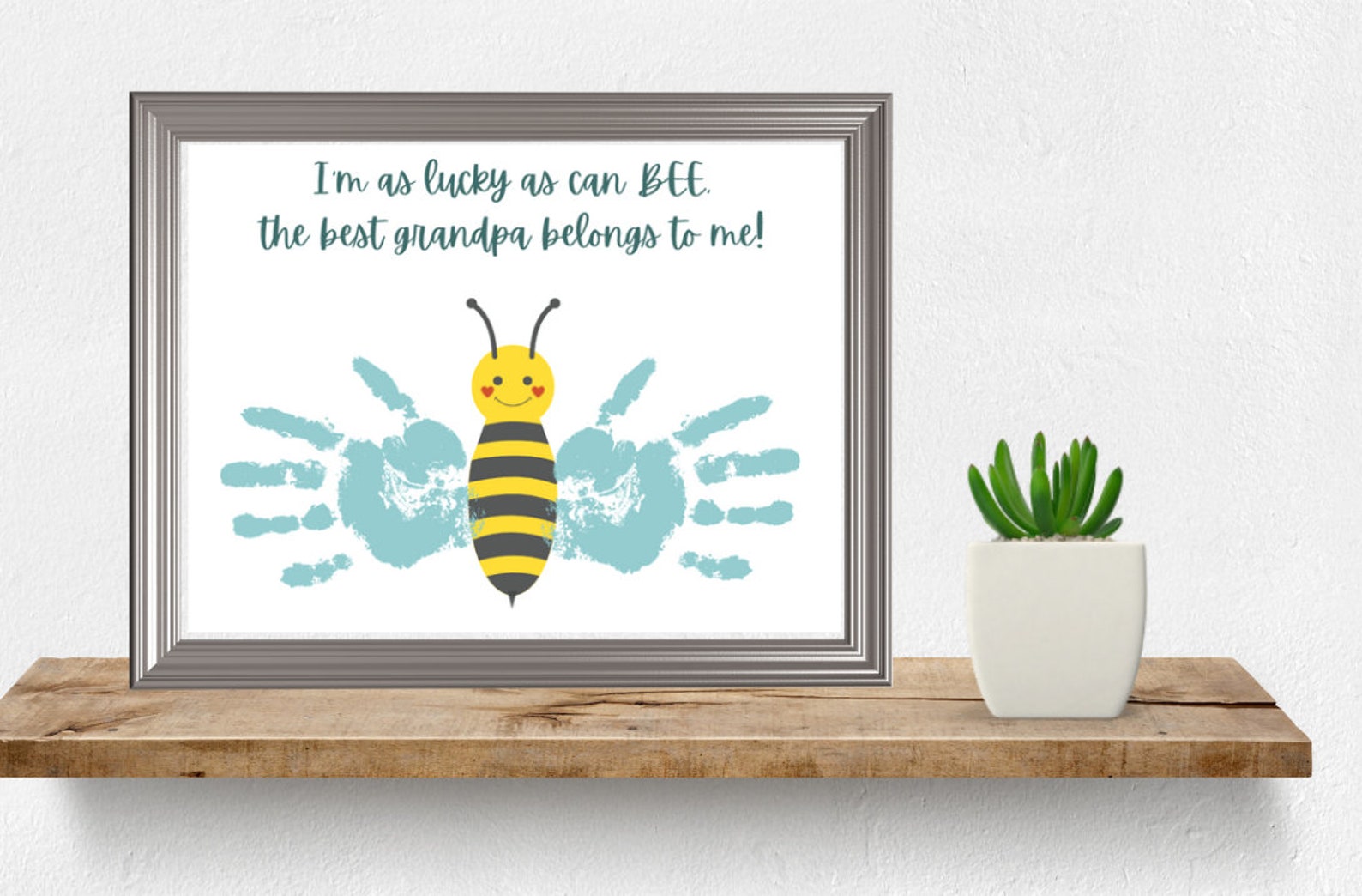 Printable Handprint Art | I'm as Lucky as Can Bee, the Best Grandpa ...