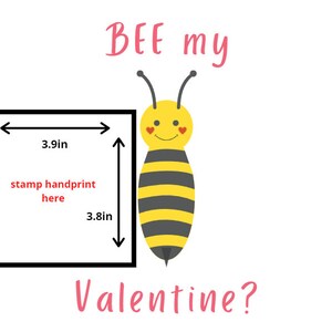 Printable Handprint Art | Bee My Valentine | Instant Digital Download ...
