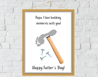 Printable Handprint Art Daddy, I Love Building Memories With You Happy ...