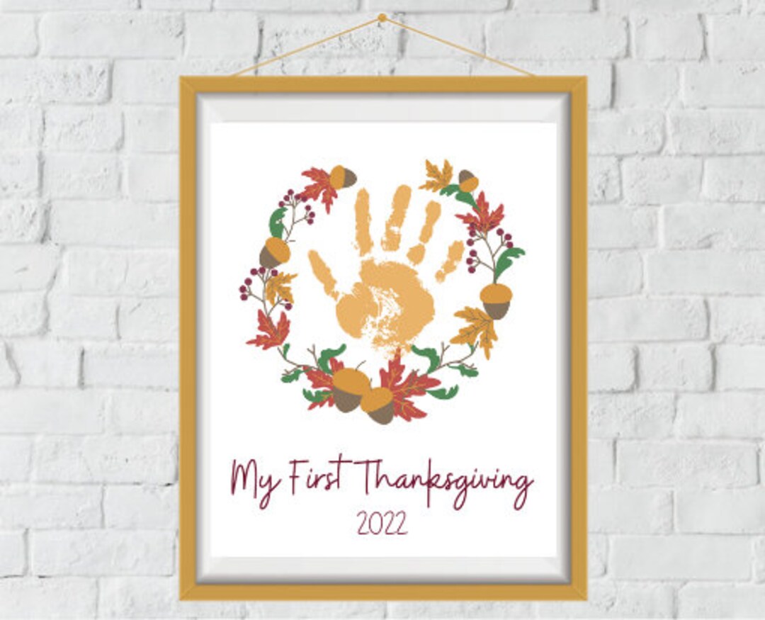 Printable Handprint Art | My First Thanksgiving | Instant Digital ...