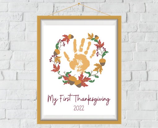 Printable Handprint Art | My First Thanksgiving | Instant Digital ...