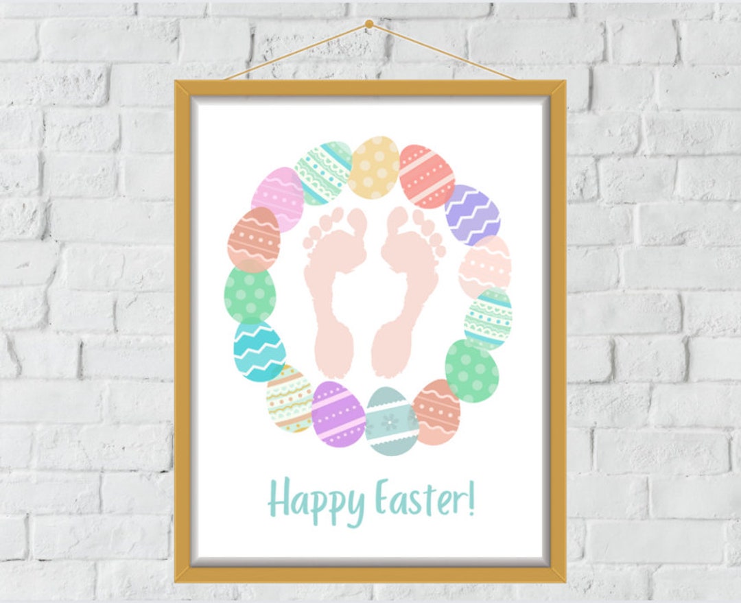 Easter Printable Handprint Art | Happy Easter | Easter Egg Wreath ...