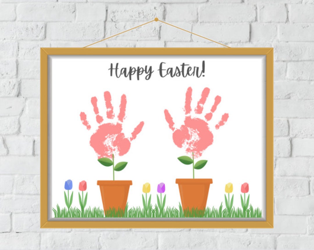 Easter Printable Handprint Art | Happy Easter | Instant Digital ...