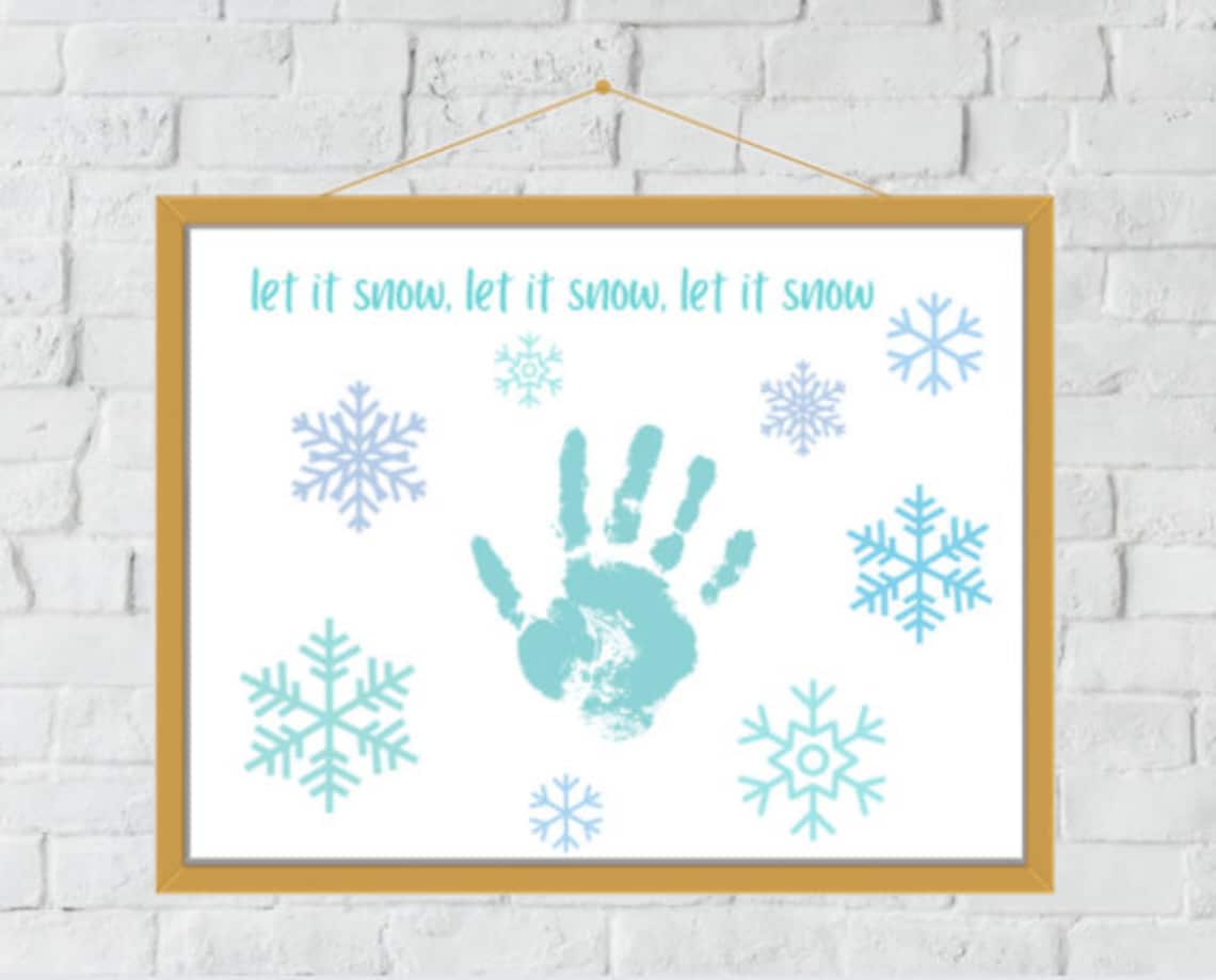 Printable Handprint Art | Let It Snow | Snowflakes Craft | Instant ...