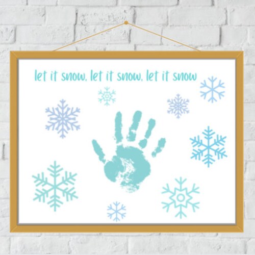Printable Handprint Art Let It Snow Snowflakes Craft - Etsy
