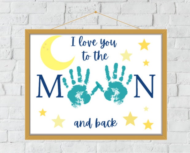Printable and Editable Handprint Art | I Love You to the Moon and Back ...