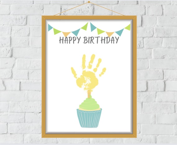 Printable Handprint Art for Birthday Happy Birthday | Etsy