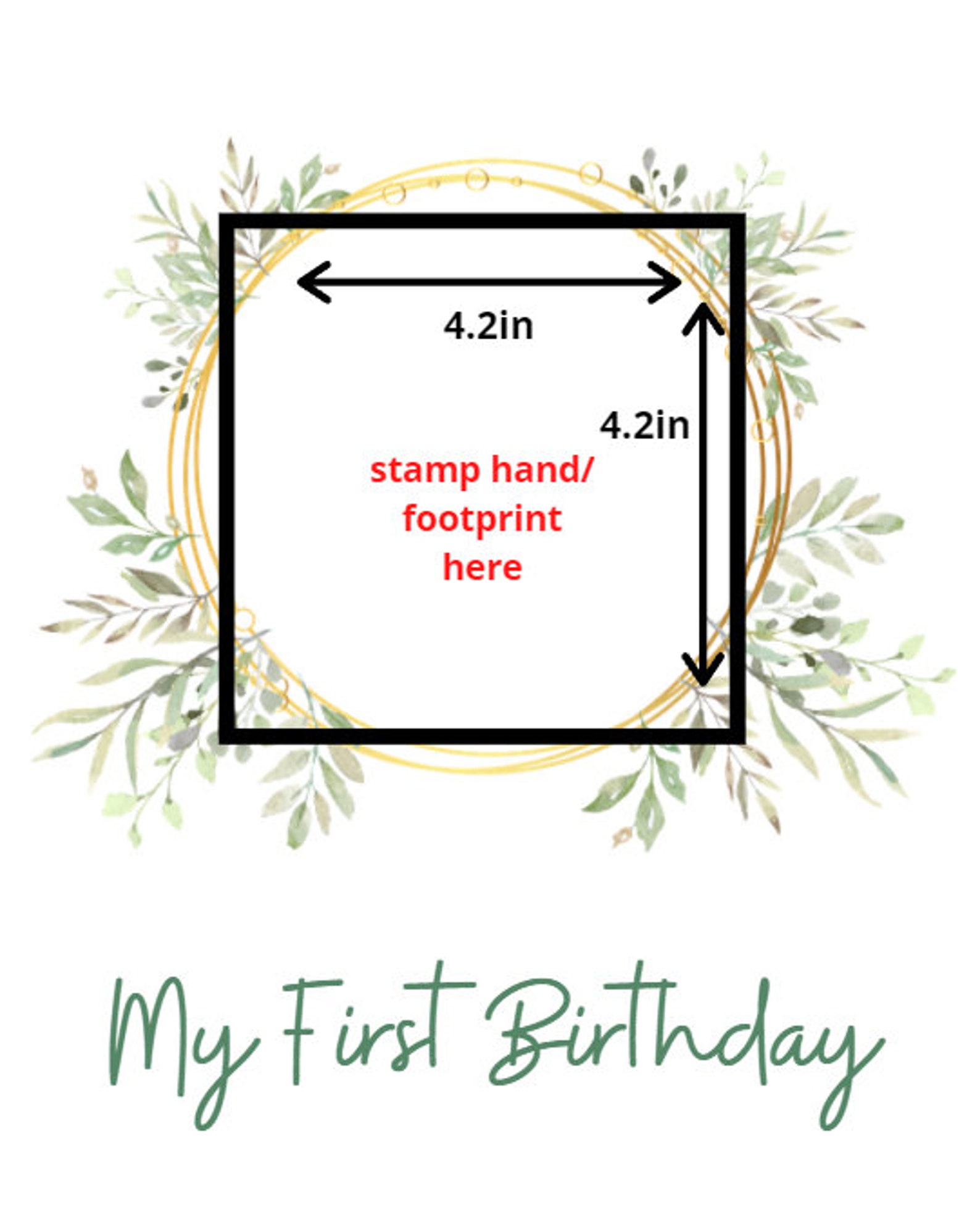 Printable Handprint Art | My First Birthday | Instant Digital Download ...