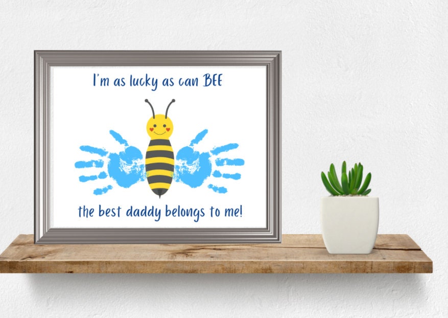 Lucky as Can Bee Handprint Art | Father's Day Gift (digital Download ...