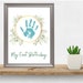 Printable Handprint Art | My First Birthday | Instant Digital Download ...