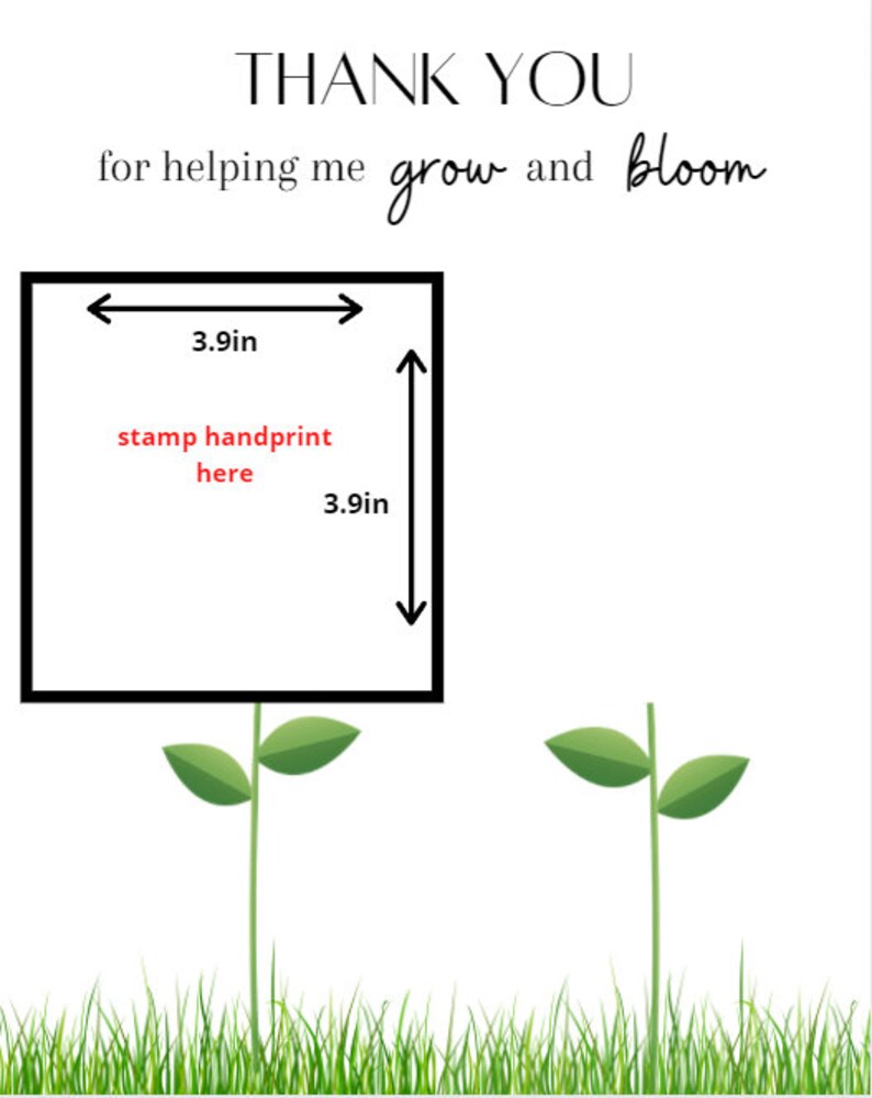 Printable Flower Handprint Art | Thank You for Helping Me Grow and ...