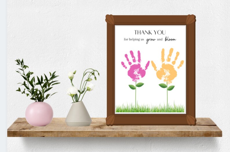 Printable Flower Handprint Art | Thank You for Helping Me Grow and ...