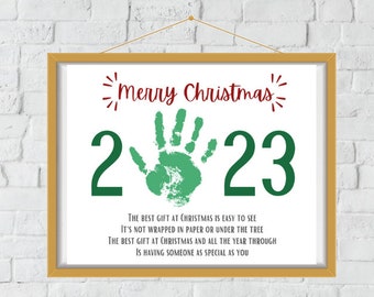 Printable Handprint Art My First Christmas Christmas Wreath Instant ...