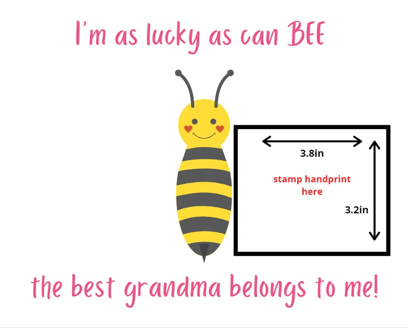 Lucky Grandma Bee Handprint Art | Keepsake Gift (digital Download) - Etsy