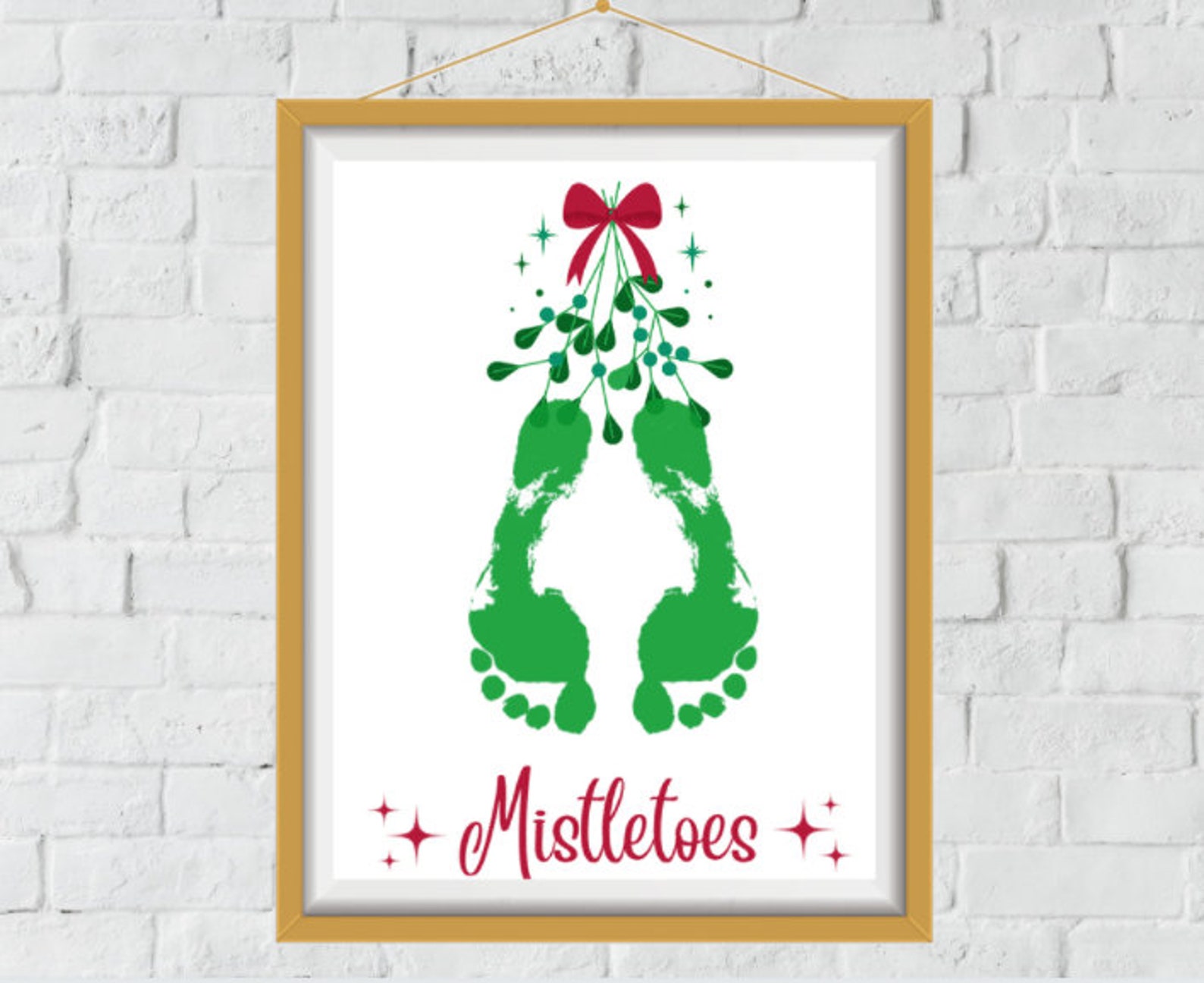 Printable Handprint/footprint Art Mistletoes Christmas Craft Instant ...