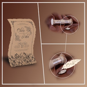 Custom Rustic Scroll Wedding Invitation Wood & Acrylic Wedding Invites ...