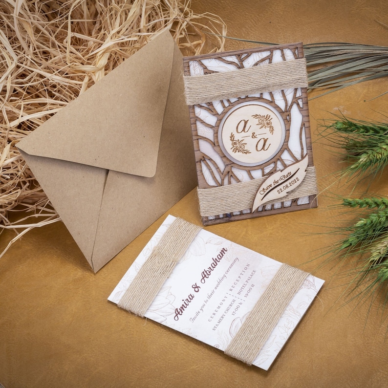 Rustic Wedding Invitation Wedding Invitations Wood Wedding - Etsy
