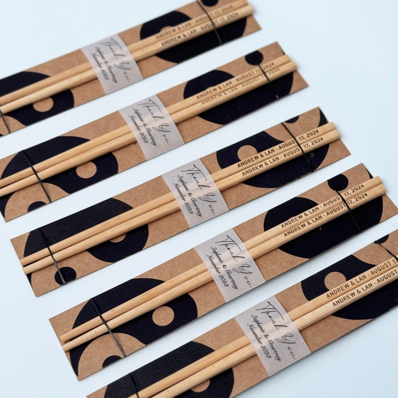 Engraved Bamboo Chopsticks, Unique Wedding Favors - Etsy