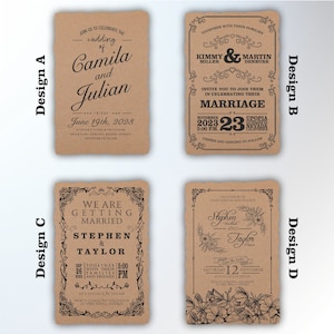 Custom Rustic Scroll Wedding Invitation Wood & Acrylic Wedding Invites ...