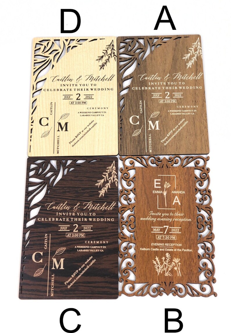 Rustic Wedding Invitations Wedding Invitation Card Wood - Etsy