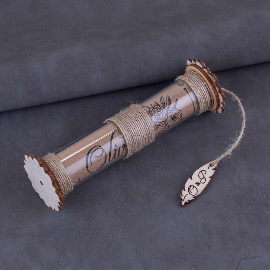 Rustic Scroll Wedding Invitation: Wood & Acrylic, Custom Engraved - Etsy