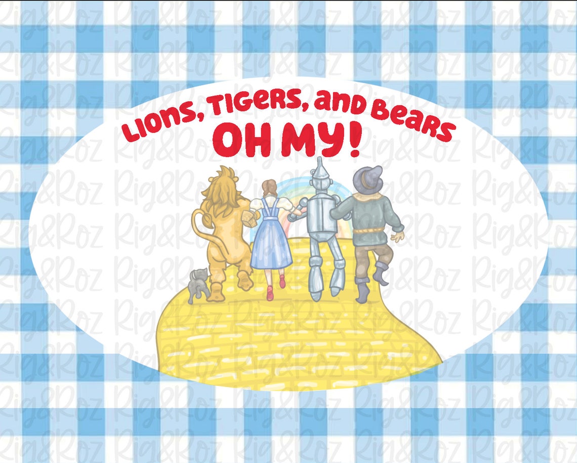 Lions, Tigers, and Bears... Oh My! Party Favor Cards *PRINTABLE ...