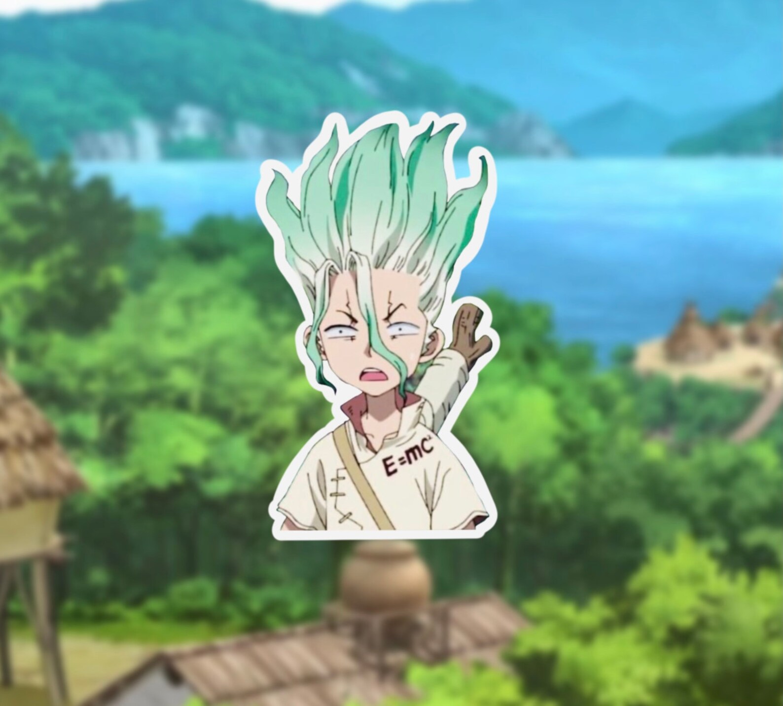 Senku Face Sticker Dr.Stone Inspired Water Resistant Die | Etsy