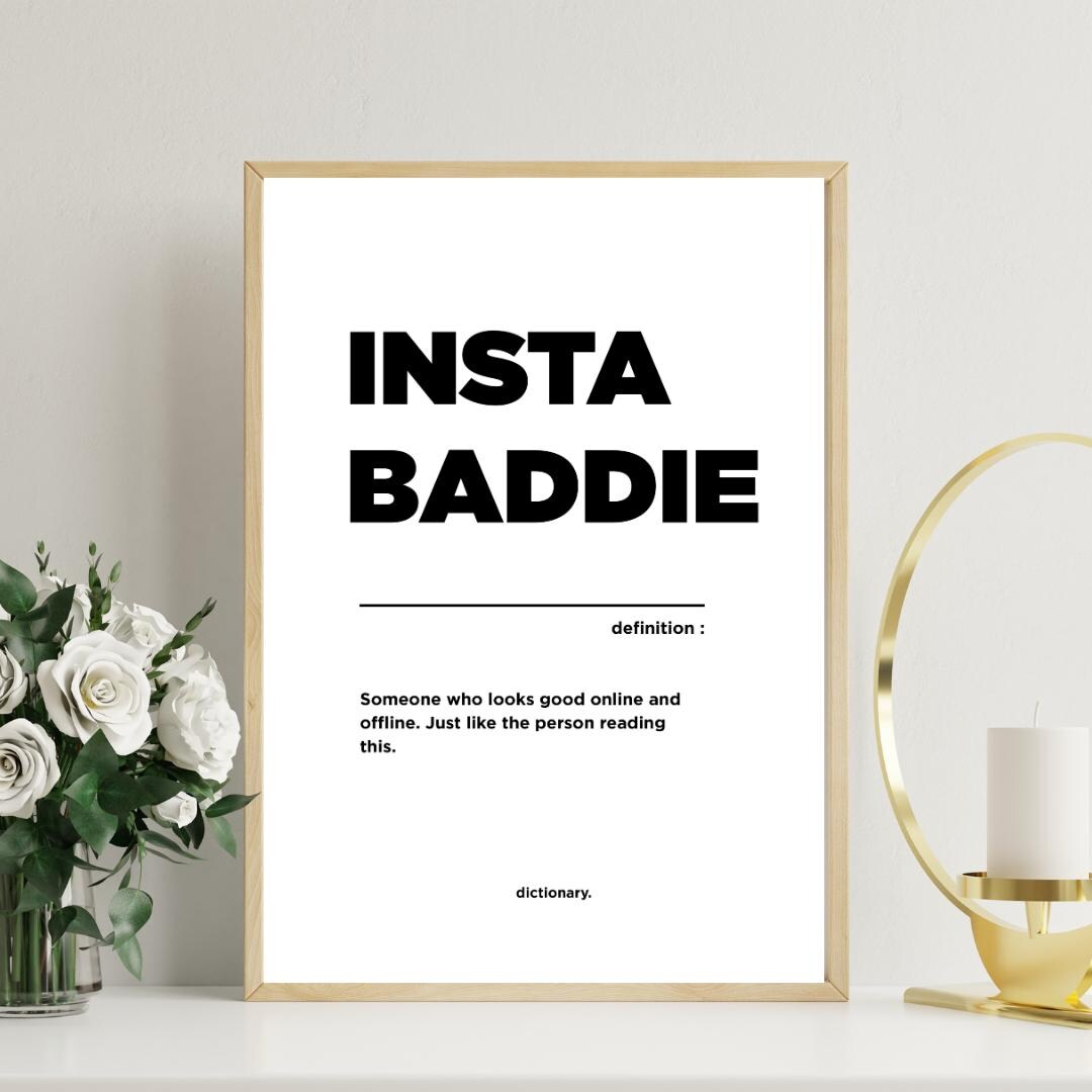 Baddie Print | Dictionary Prints | Digital Prints | Downloadable Print ...