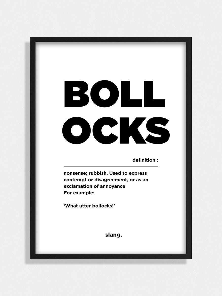 Downloadable Print Bollocks Print Dictionary Prints Wall Art Digital ...
