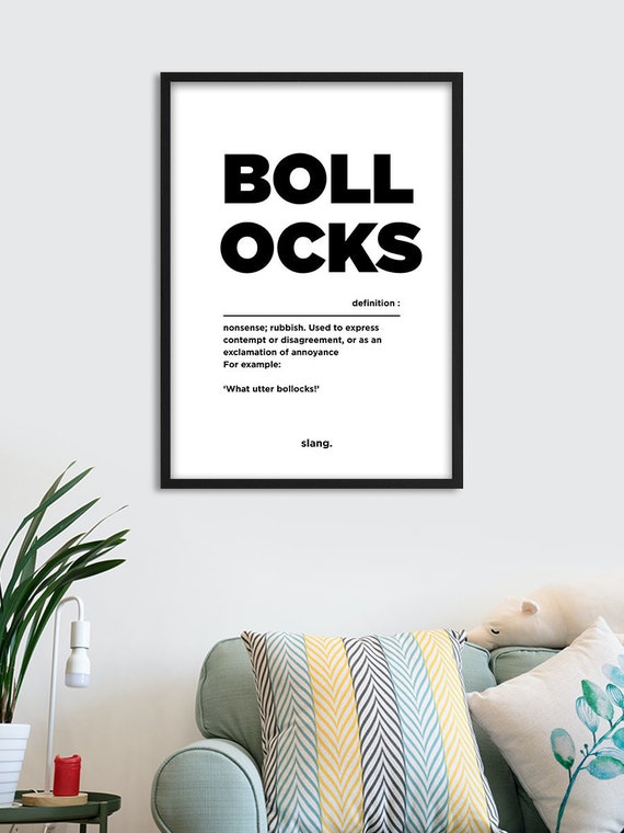 Downloadable Print Bollocks Print Dictionary Prints Wall - Etsy UK