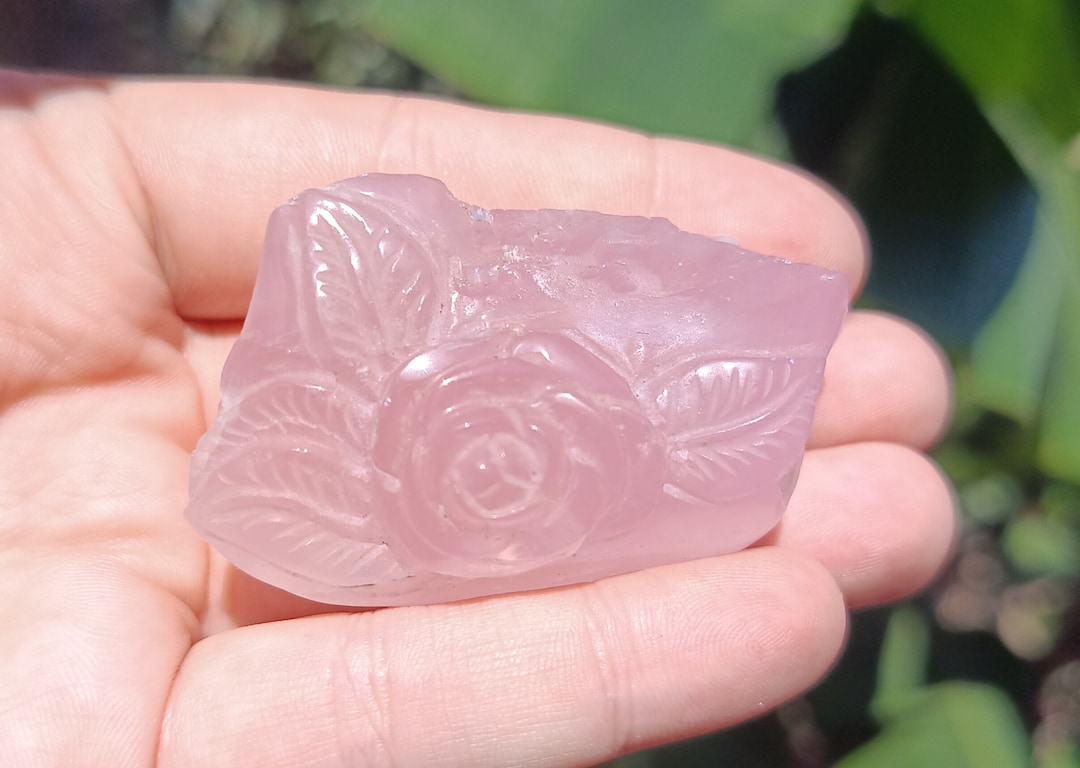 Rose Quartz Rose Flower Carving - Etsy