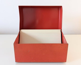 Index Card File Box | Etsy