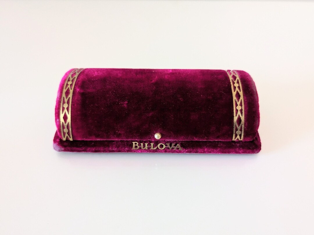 Vintage Bulova Watch Case Box in Pink Velvet - Etsy