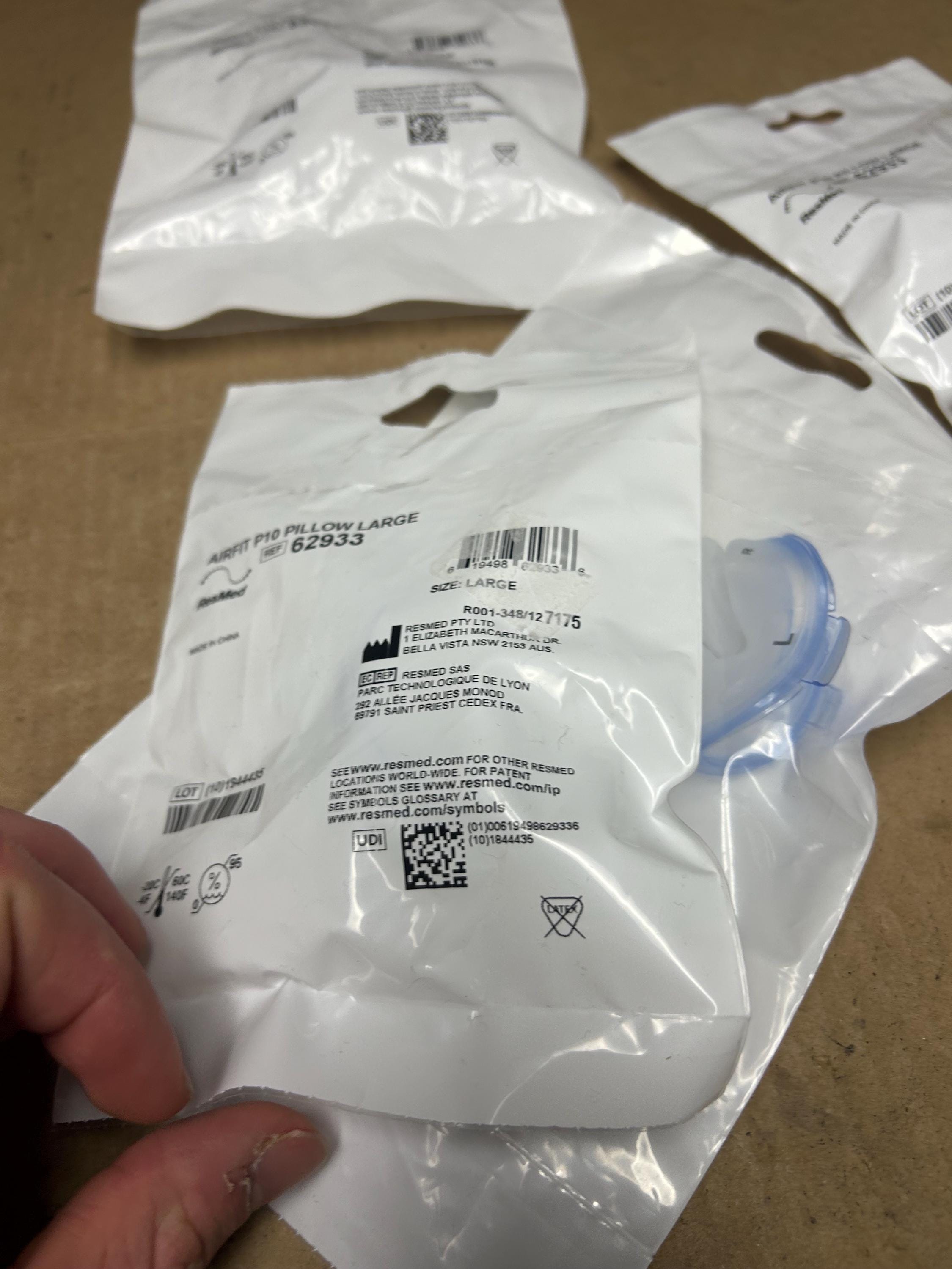 Lot of 4 NEW FACTORY SEALED Packs Resmed Airfit P10 Nasal Pillow Large ...