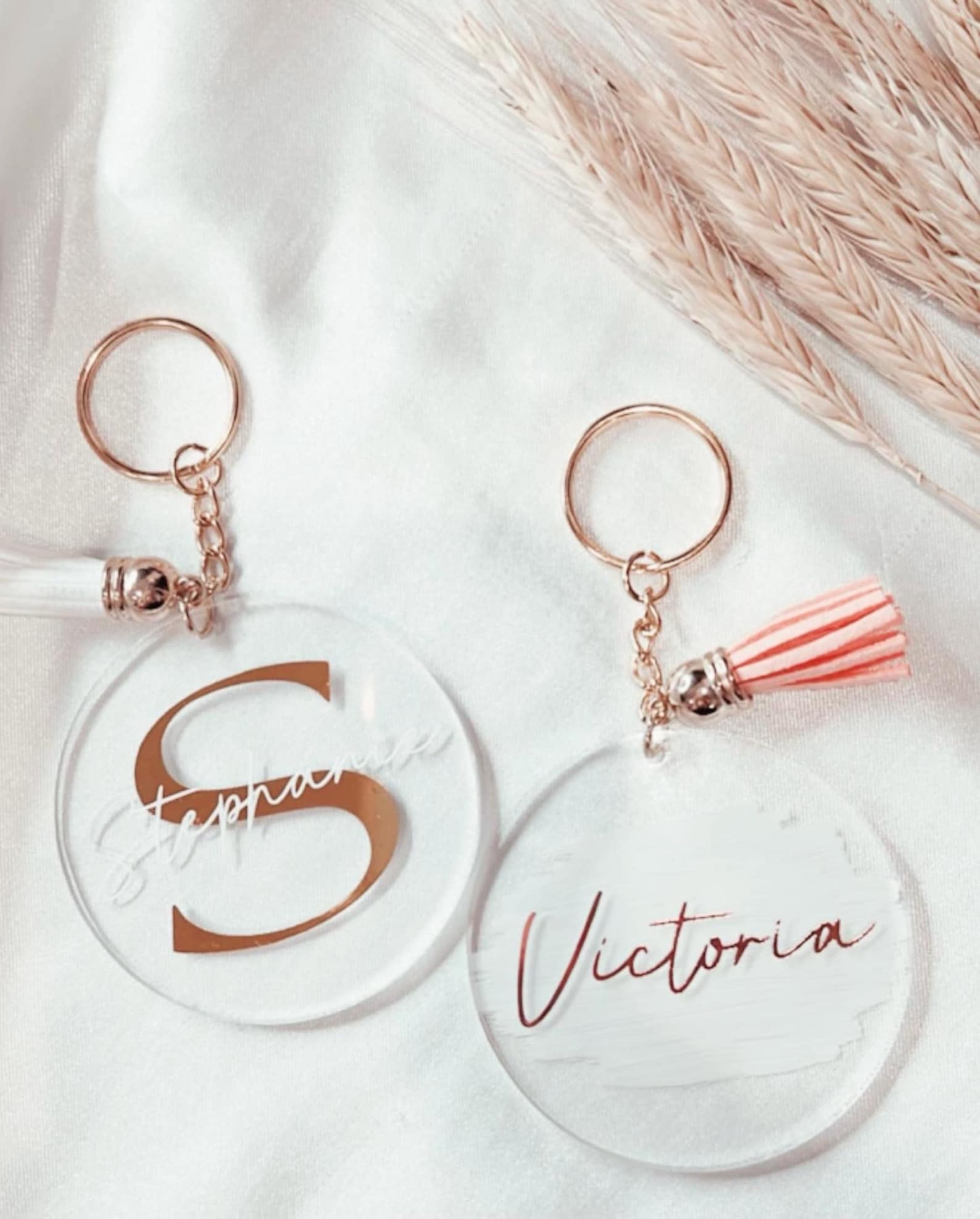Acrylic Personalized Key Chain | Monogram Tassel Keychain | Clear ...