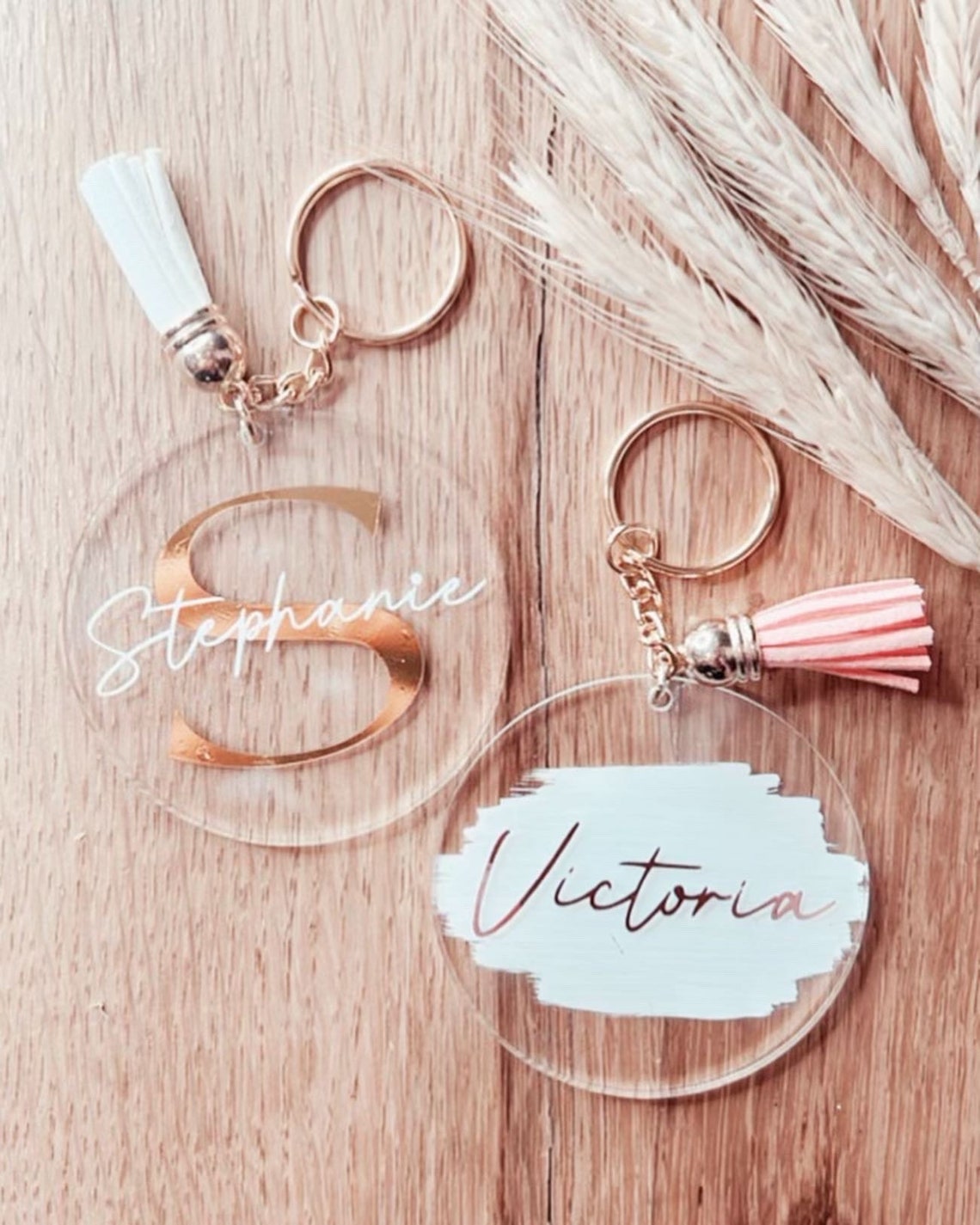 Acrylic Personalized Key Chain | Monogram Tassel Keychain | Clear ...