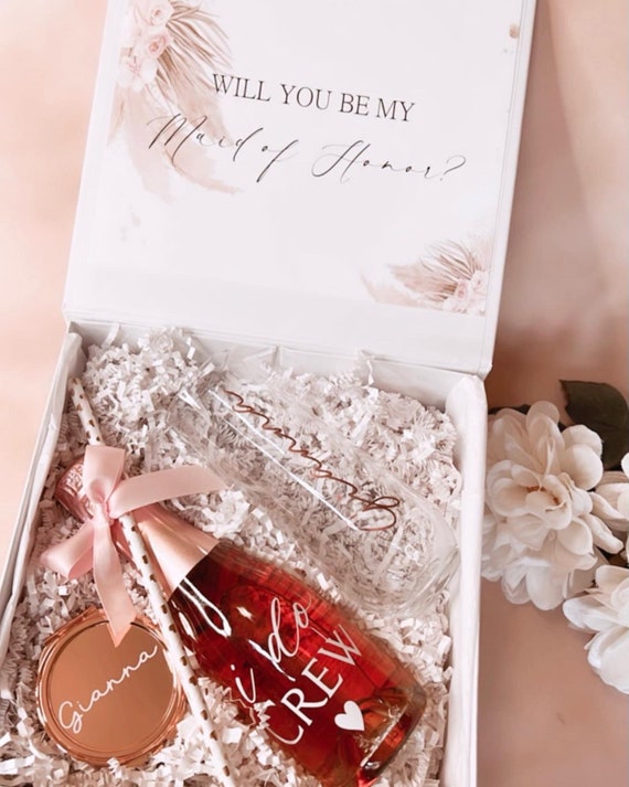 Rose Gold Bridesmaid Proposal Box Champagne Proposal Box - Etsy