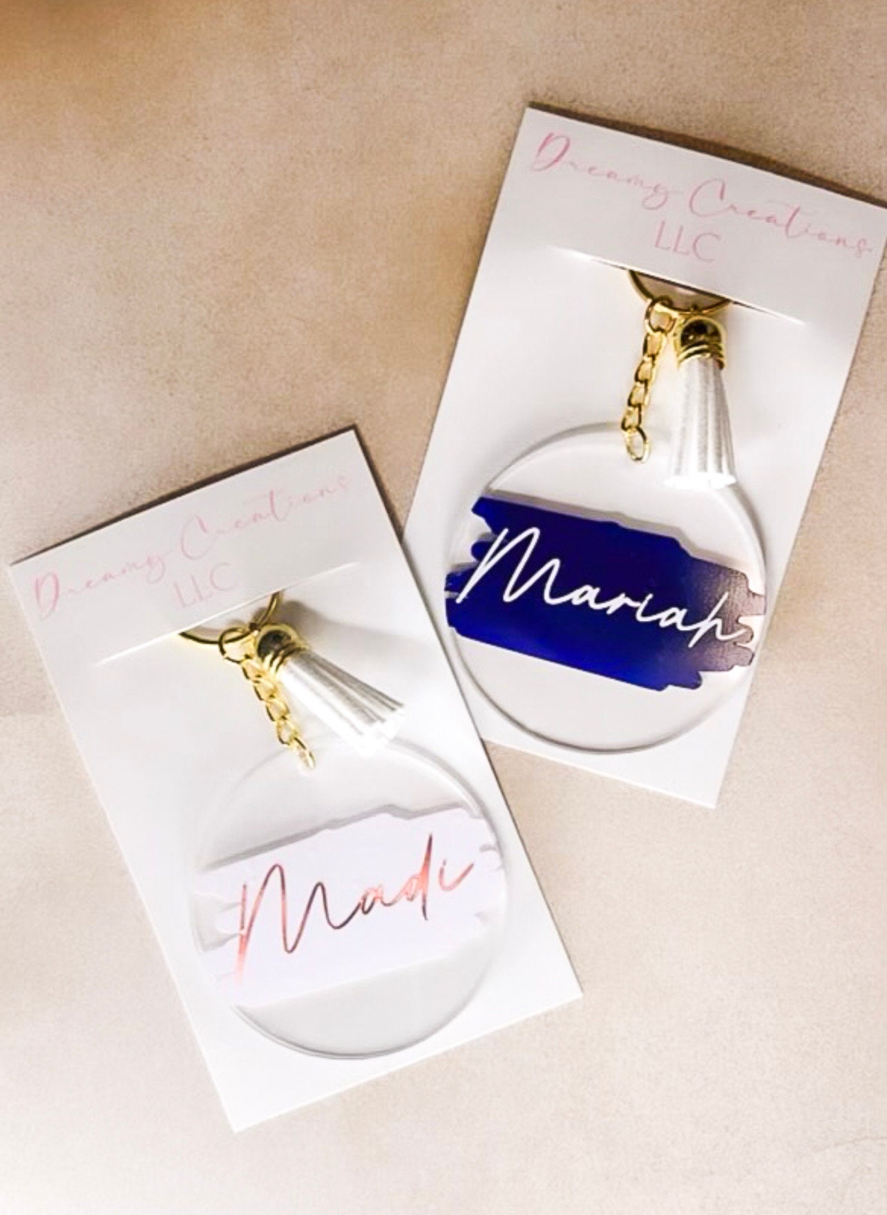 Acrylic Personalized Key Chain | Monogram Tassel Keychain | Clear ...