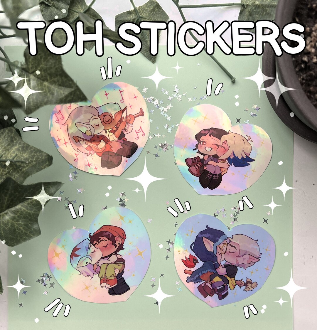 TOH Heart Stickers Holographic - Etsy