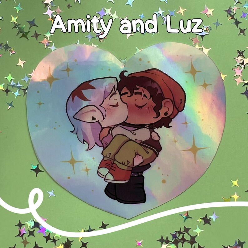 TOH Heart Stickers Holographic - Etsy