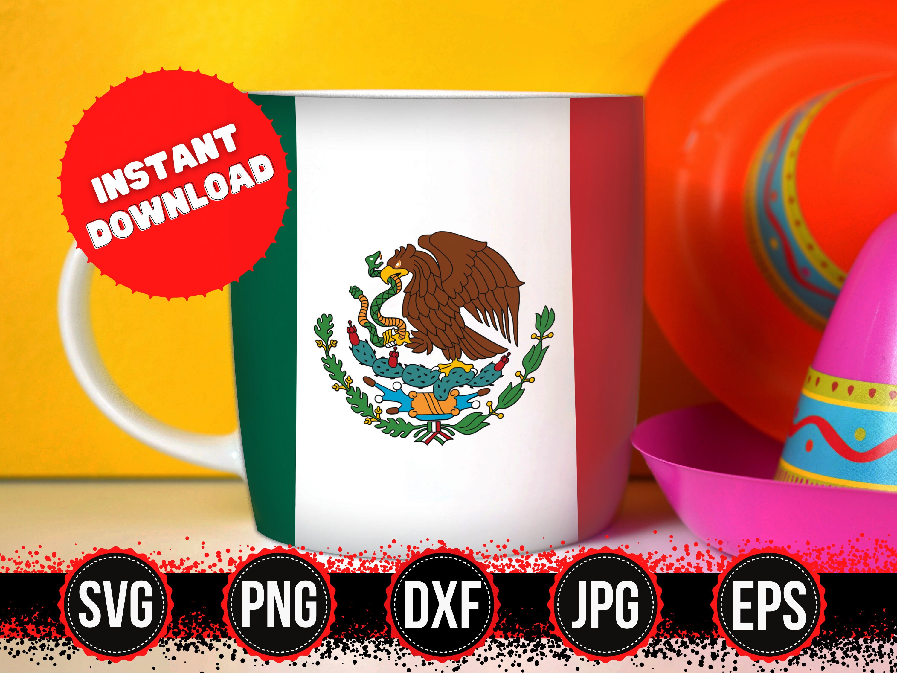 Mexico Flag SVG | Layered Cut File | Coat of Arms Eagle | Escudo ...