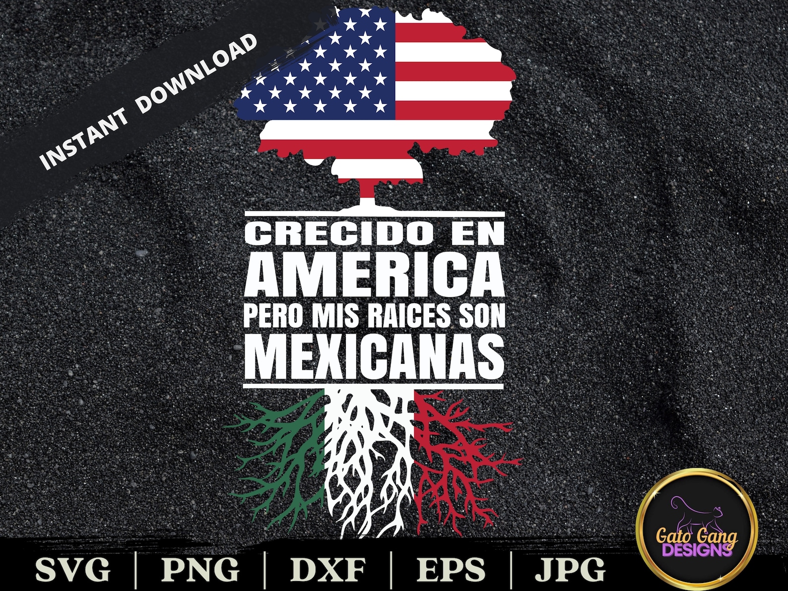 American Grown Mexican Roots SVG Crecido en America Raices Mexicanas ...