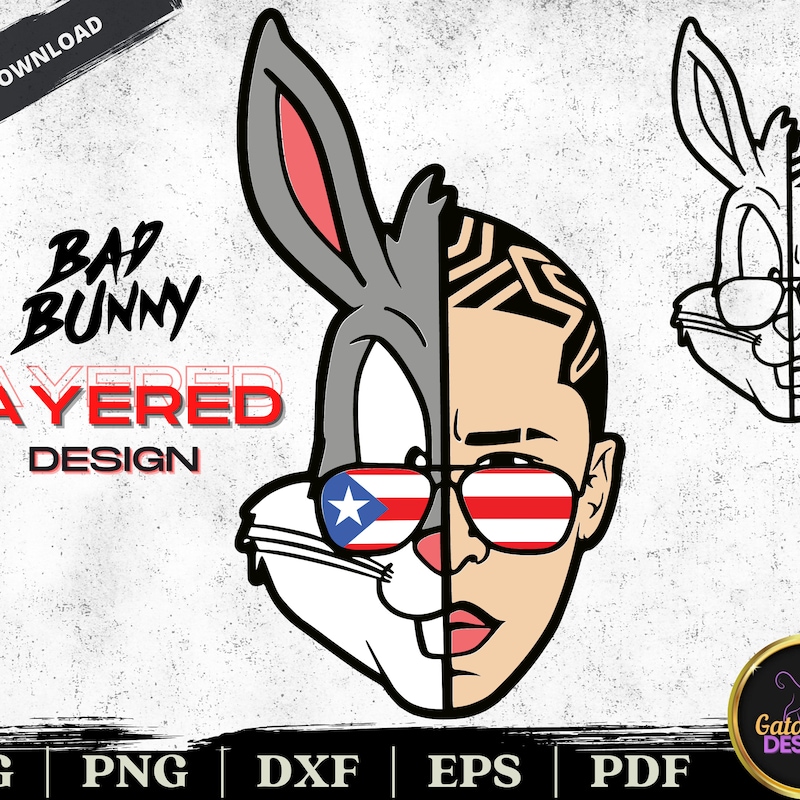 Bad Bunny Face - Etsy