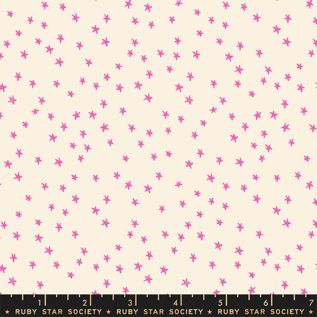 Starry - Mini Neon Pink, Fabric, Fabric by the Yard, Ruby Star Society ...